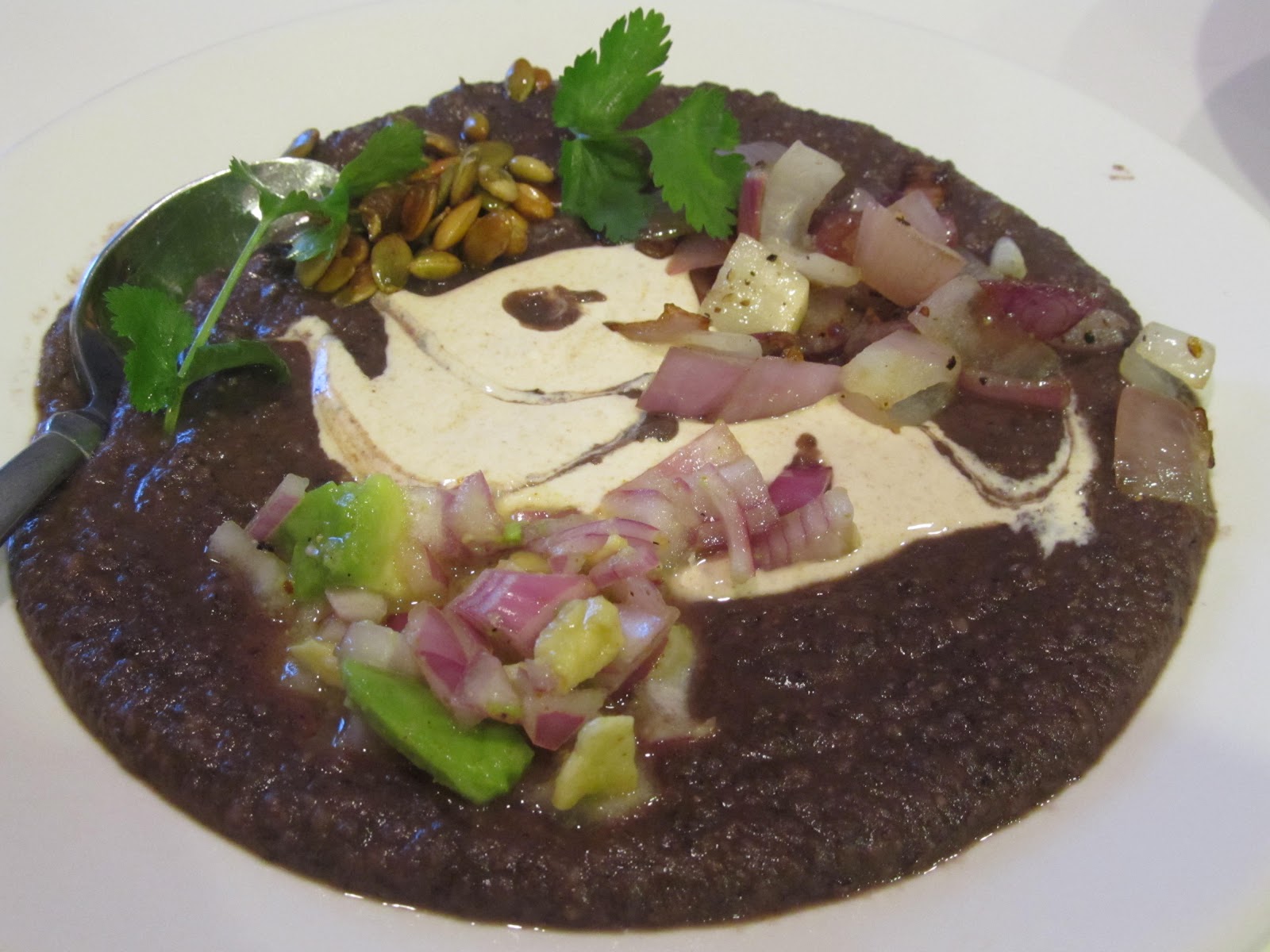 Kim's Cooking and Gardening: Black Bean Soup with Toasted Cumin Crema ...
