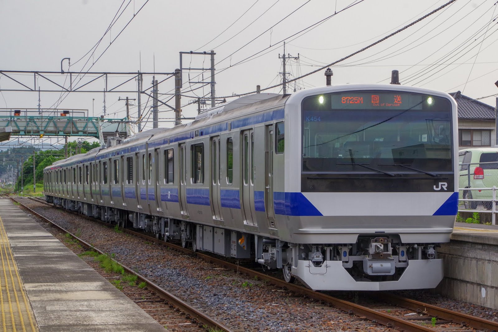 お気楽 鉄道の部屋: 長期入場していたE531系付属編成K454が郡山出場（車体保全）！
