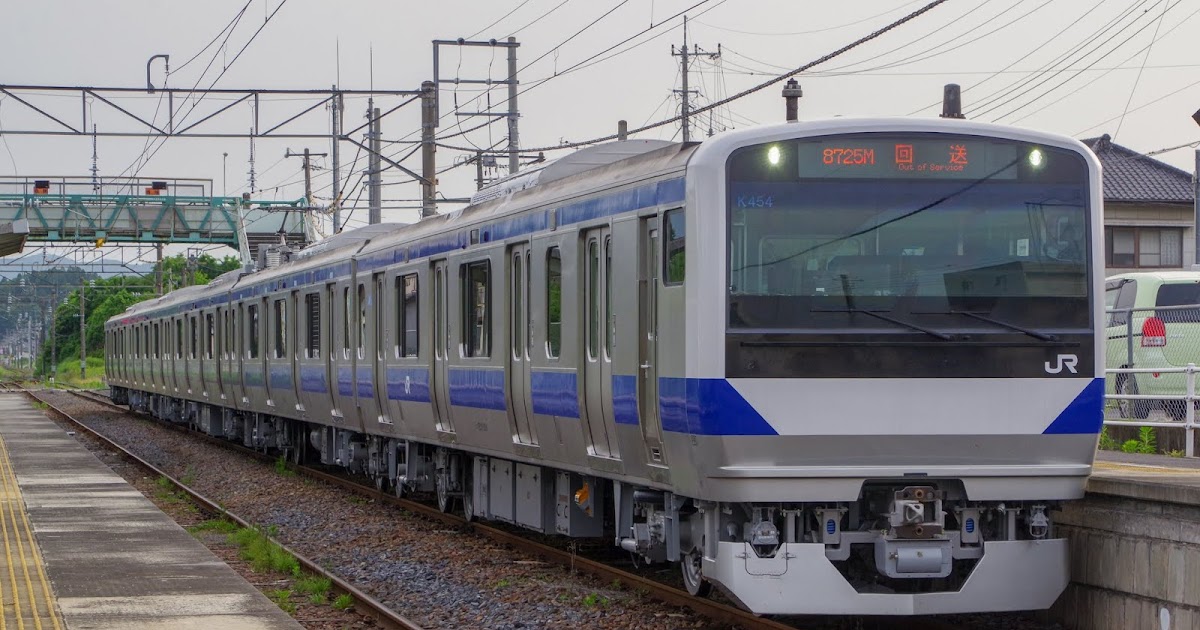 お気楽 鉄道の部屋: 長期入場していたE531系付属編成K454が郡山出場（車体保全）！