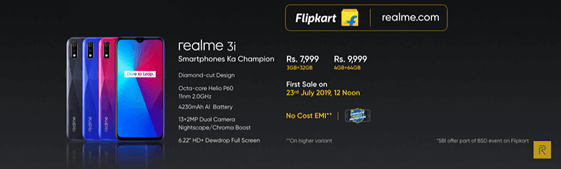 Realme 3i goes official, a budget phone with Helio P60 and diamond-cut ...