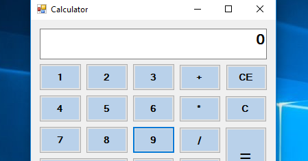 Simple Calculator app using C# with Codes.