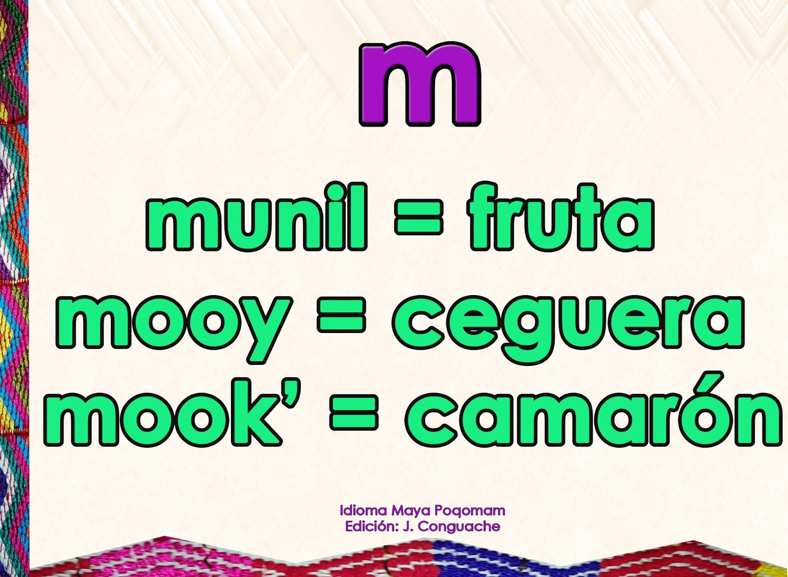 APRENDIZAJE DEL IDIOMA MAYA POQOMAM: ALFABETO POQOMAM