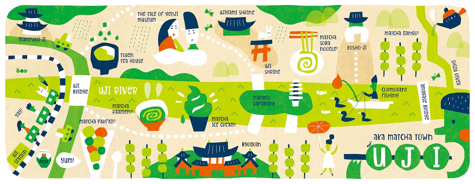 AW illustrations: Map of Uji, Kyoto