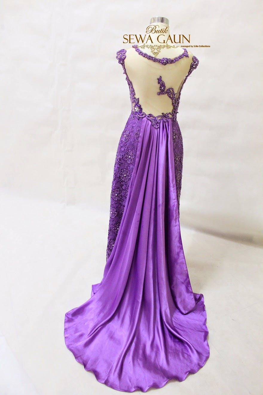 Sewa Gaun Pesta: Gaun Mama Purple ( New Collections)