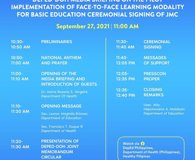 WATCH DEPED-DOH MEMORANDUM CIRCULAR CEREMONIAL SIGNING on the Pilot ...