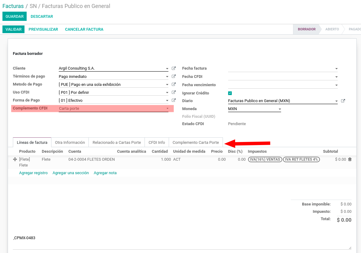 Complemento Carta Porte Odoo ~ Programando con Odoo (OpenERP) y Python