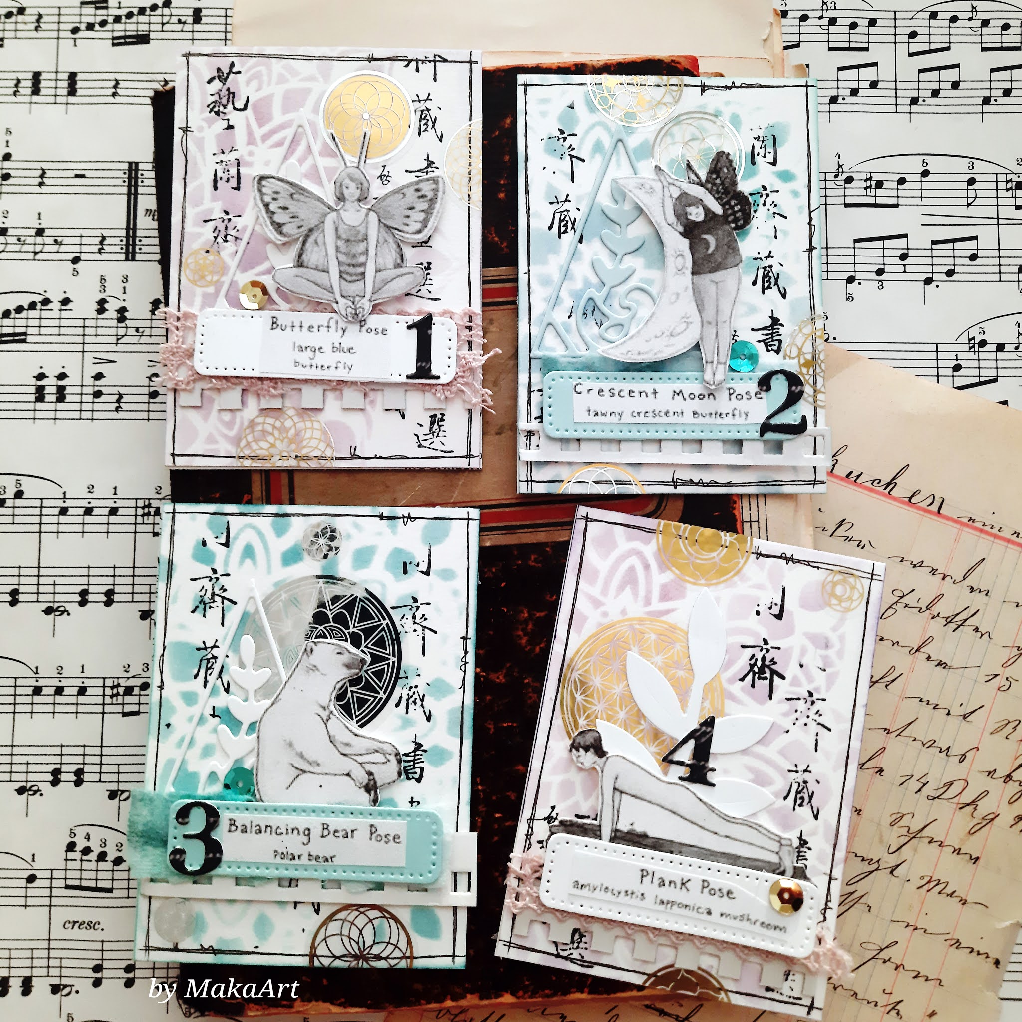 My journey through the mixed media world...: January ATC Theme - Yoga