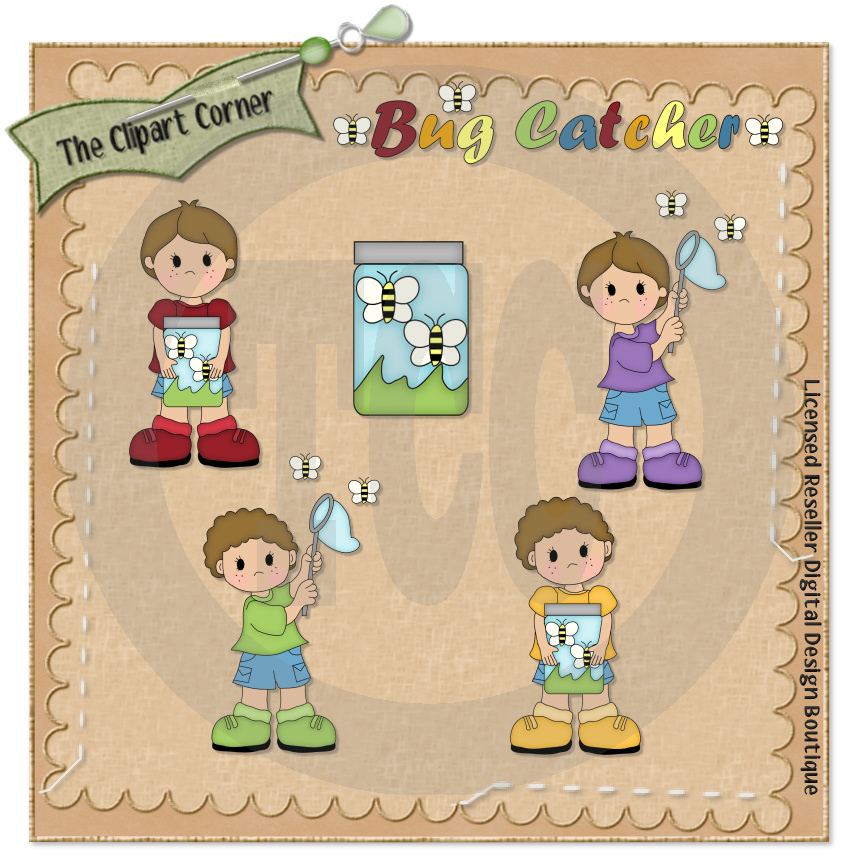 The Clipart Corner: Bug Catcher Boy Clip Art