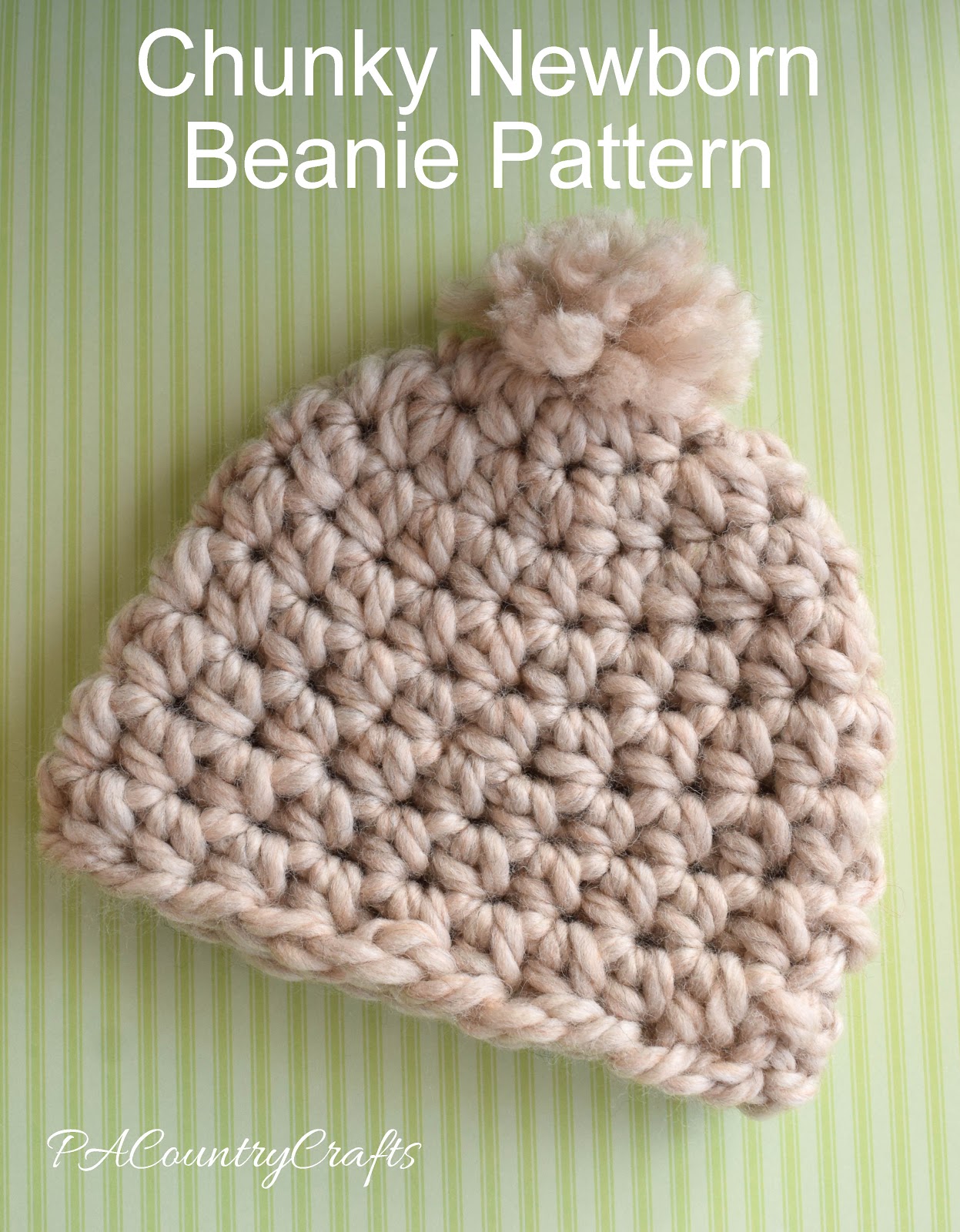 Chunky Newborn Beanie Pattern | PA Country Crafts
