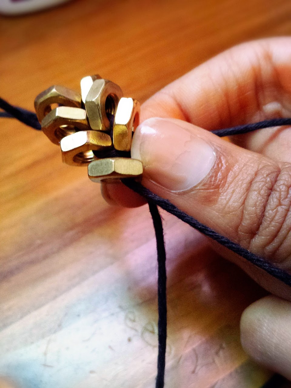 Coffee and Khajoor: DIY Hexagonal Nut Bracelet