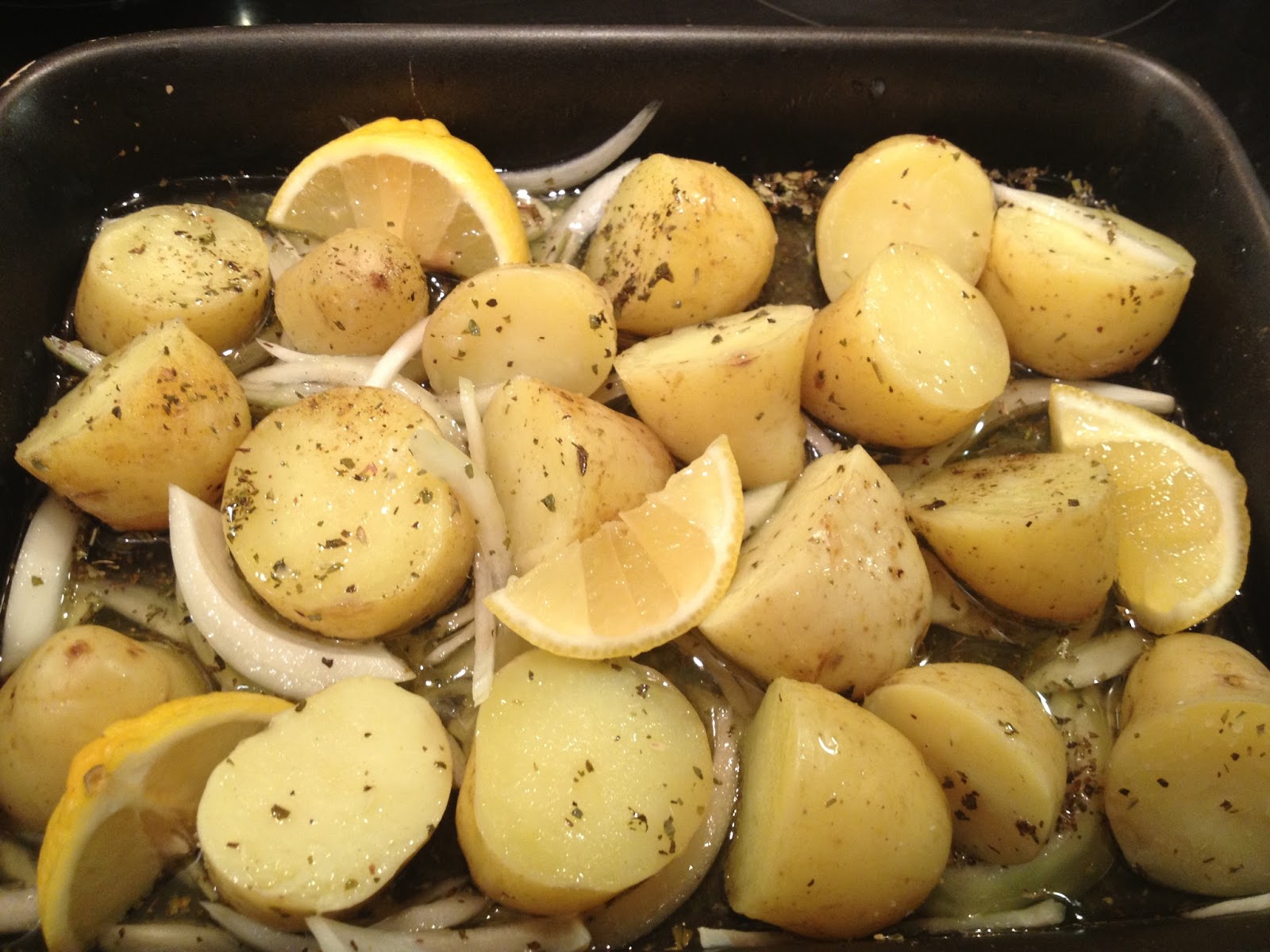 Bistro Becs and Family: Greek Lemon Roasted Potatoes - Serious Sides