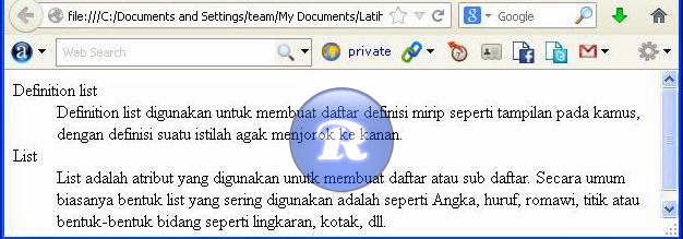 Fungsi List Atau Daftar Pada HTML Dan Contoh Scriptnya - Rampes Team