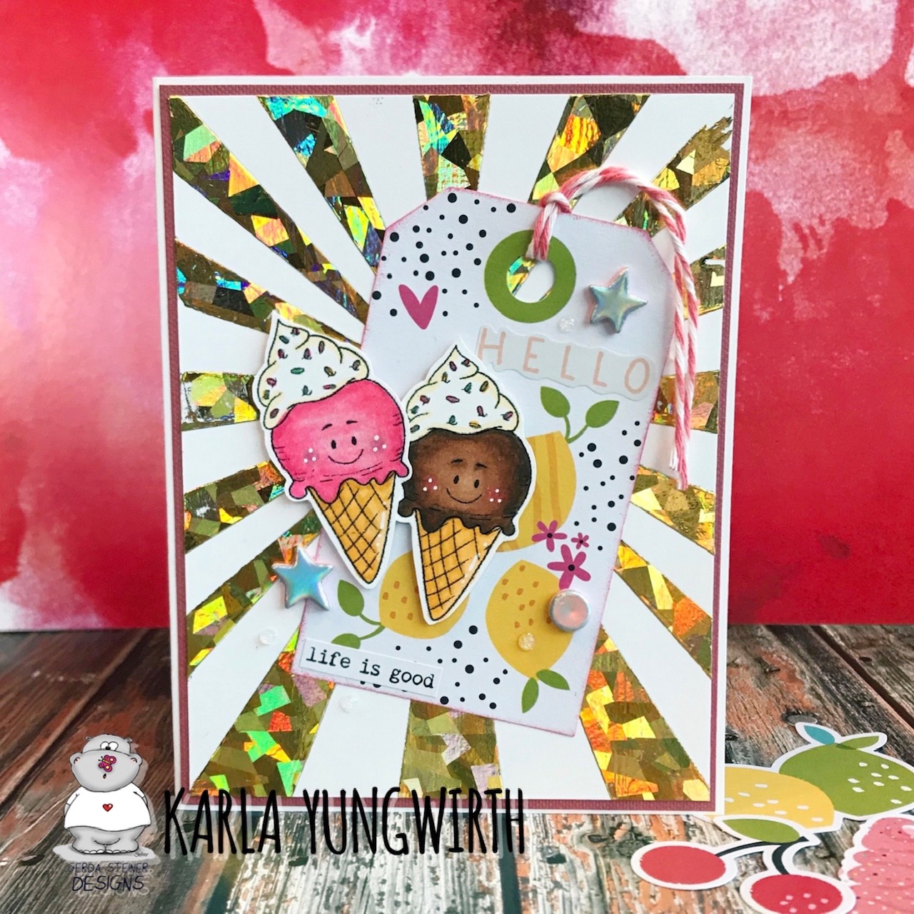 Karla Yungwirth Designs: Hello Ice Cream Card!
