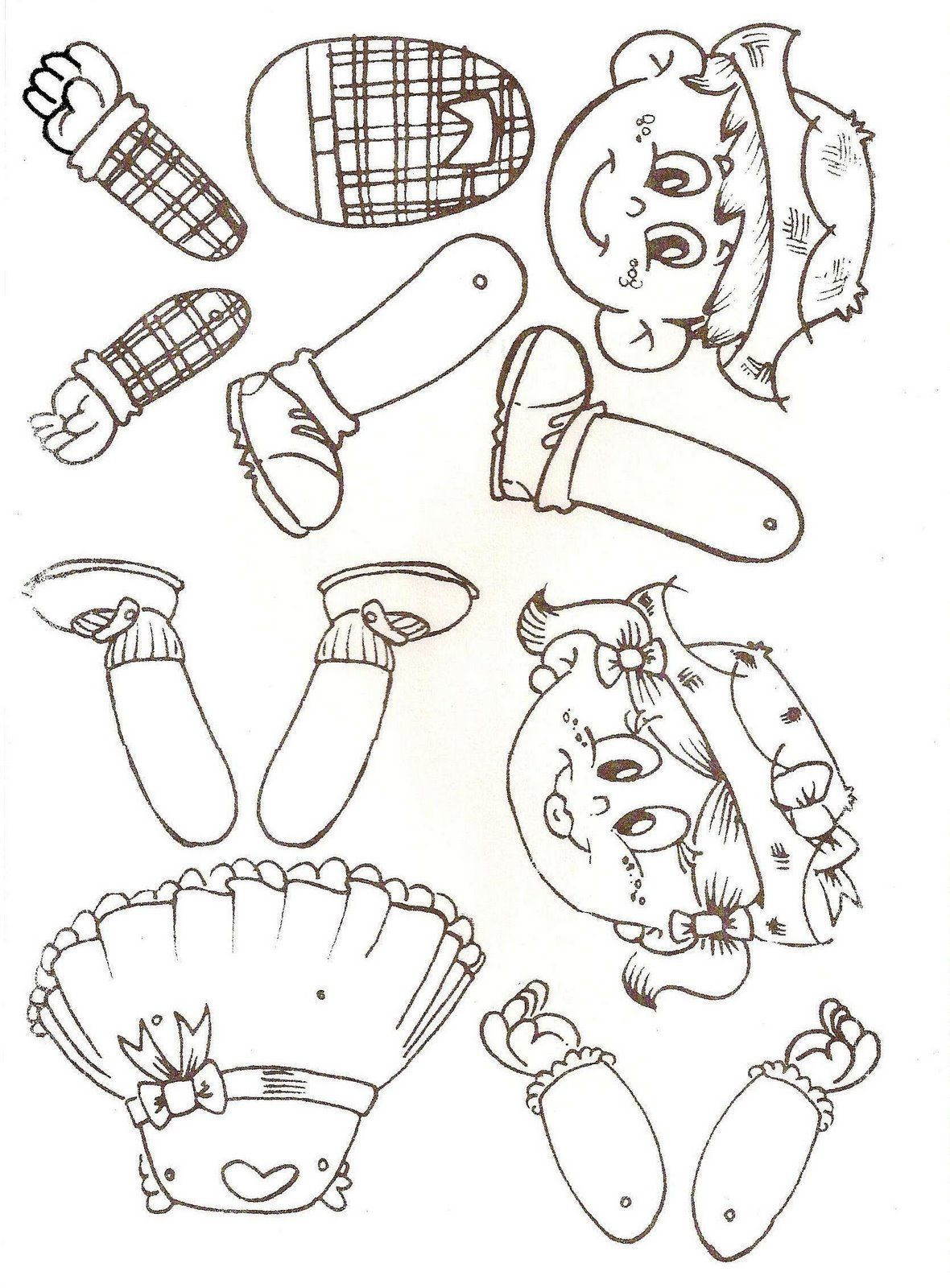 Bonecos caipira com molde - Ver e Fazer