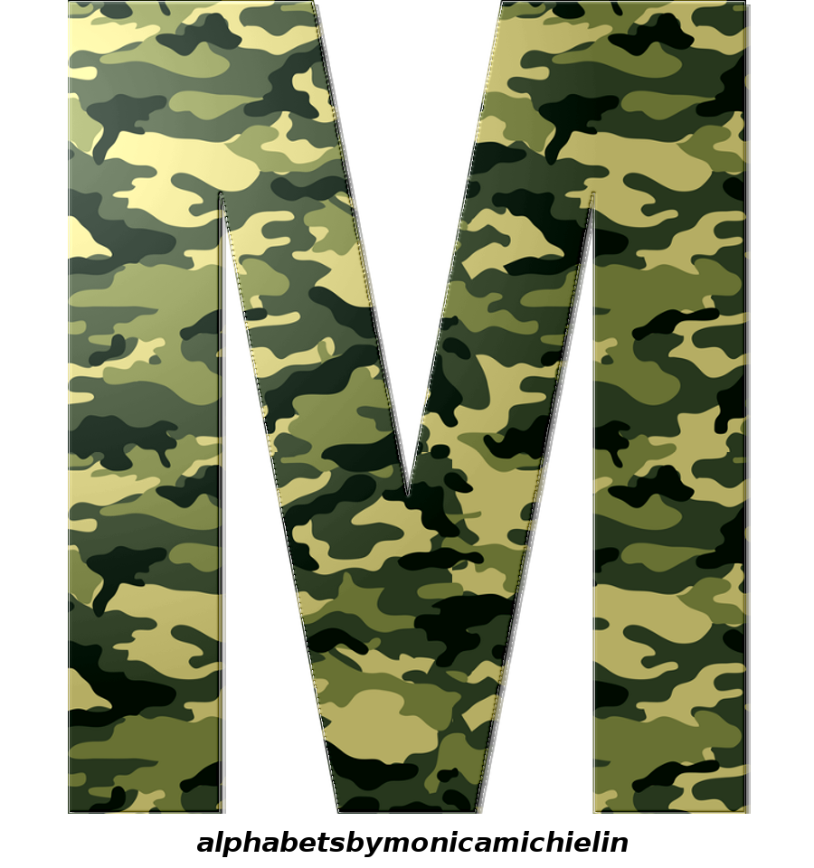M. Michielin Alphabets: 2-CAMOUFLAGE BIG ALPHABET PNG