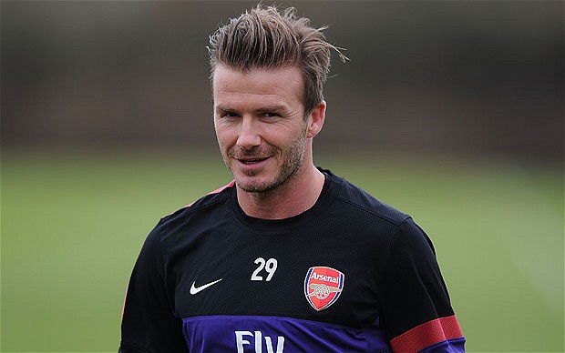 David Beckham Trains at Arsenal
