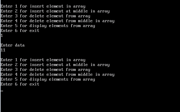 C Program for various operations in the Array