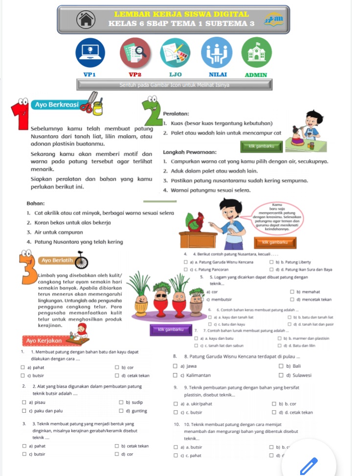 KUMPULAN LKS DIGITAL SBdP KELAS 6 - AYO MENDIDIK