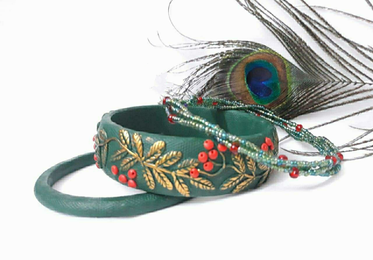 Polymer clay bangles