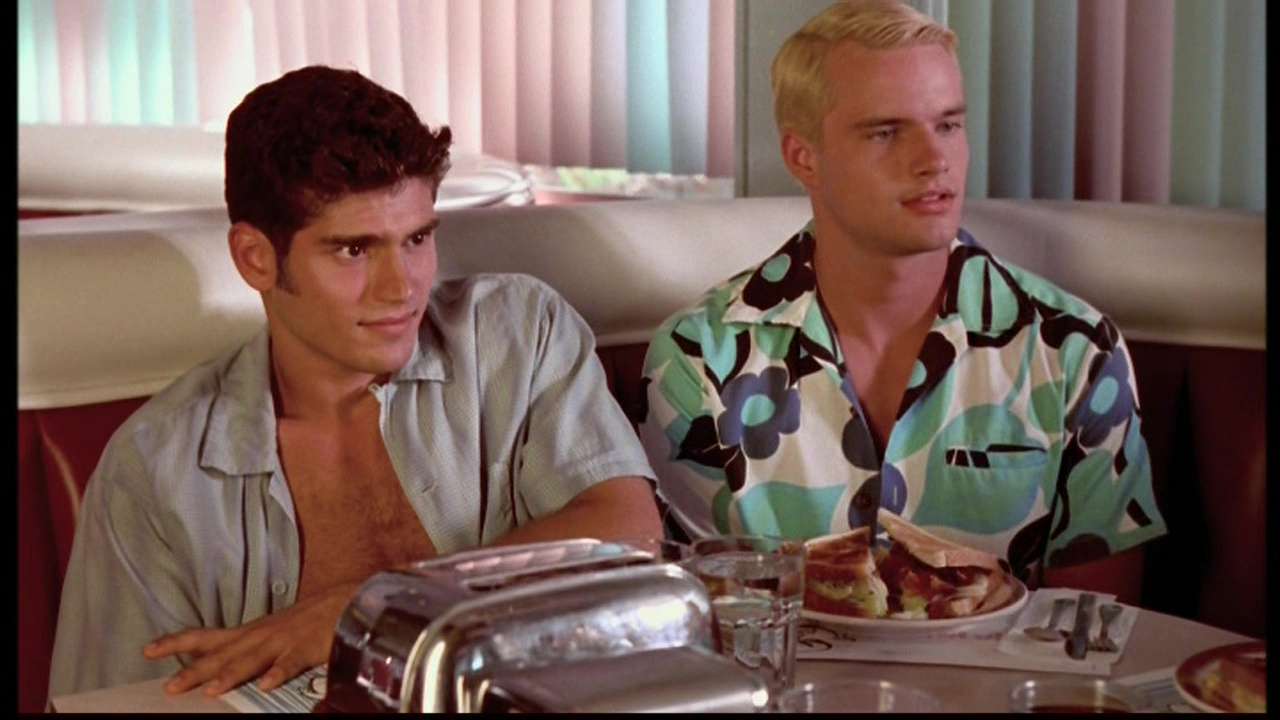 ausCAPS: Andrew Levitas and Nick Cornish shirtless in Psycho Beach Party