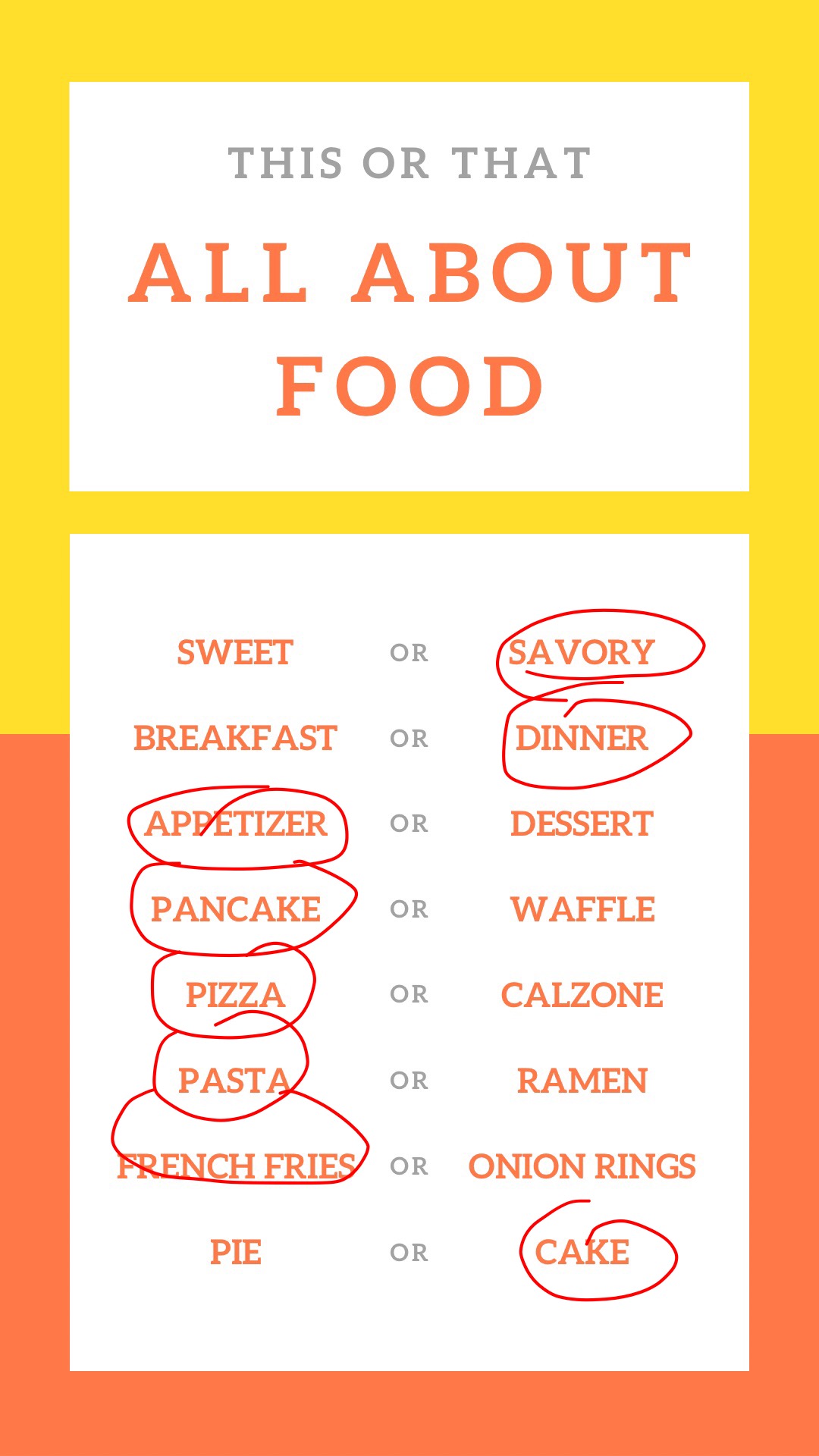 All About Food - This or That | Julie's Creative Lifestyle