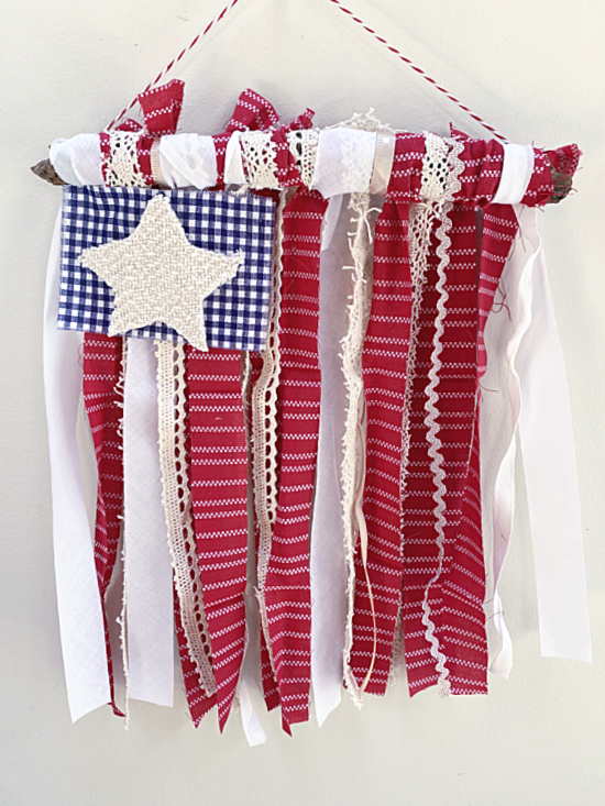 Red, White and Blue Rag Flag