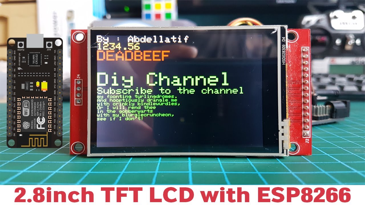 طريقة توصيل شاشة 2.8inch SPI TFT LCD Display مع استخدام ESP8266 Nodemcu ...