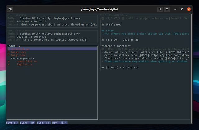 GitUI 0.17 Adds The Ability To Compare Commits, New Options Popup (Terminal UI For Git Written ...