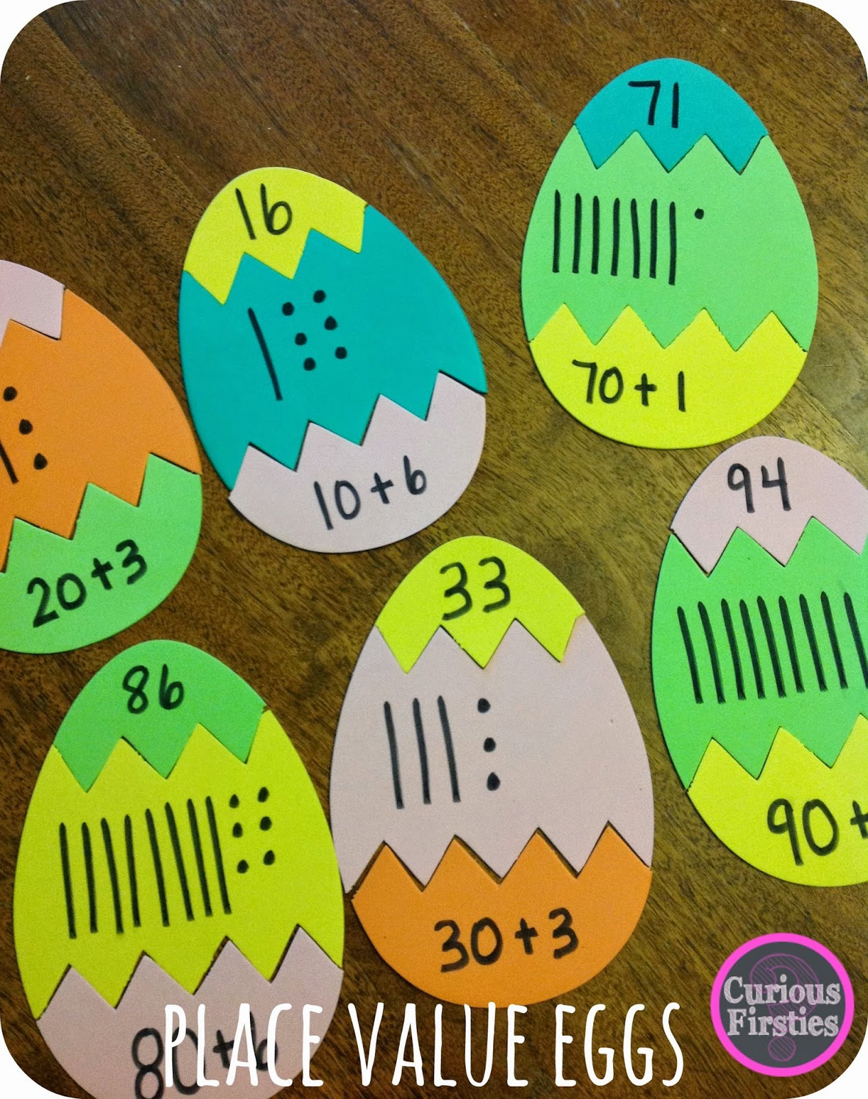 Curious Firsties: Egg Puzzles: Math Review