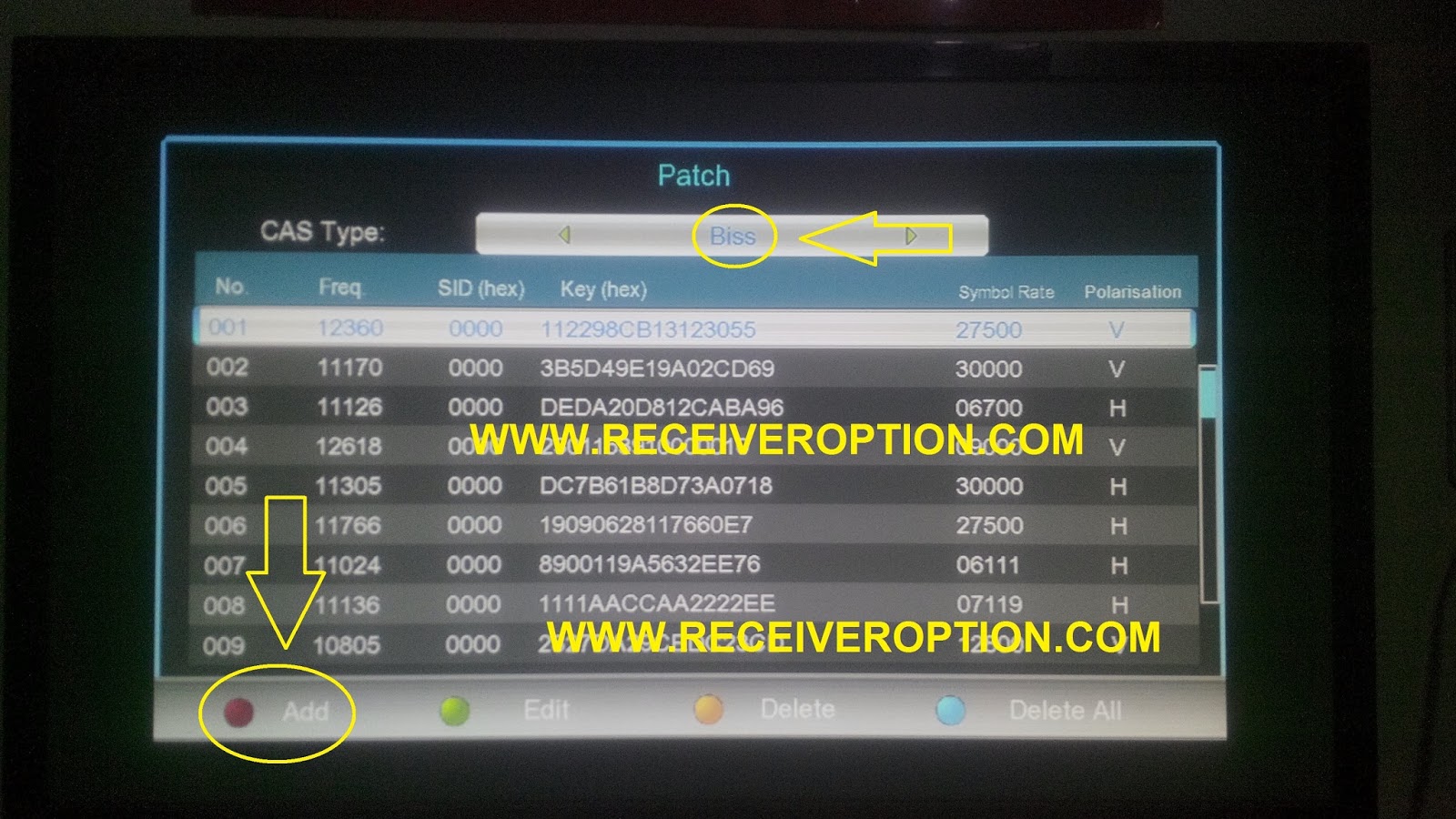 NEWSAT 9999 PALTINUM HD RECEIVER BISS KEY OPTION - How To Enter Biss ...