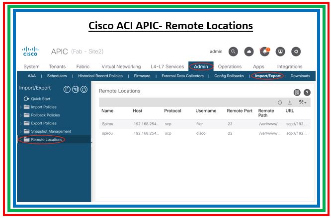 Part 7: Verify Import and Exports Remote Locations configurations on ...