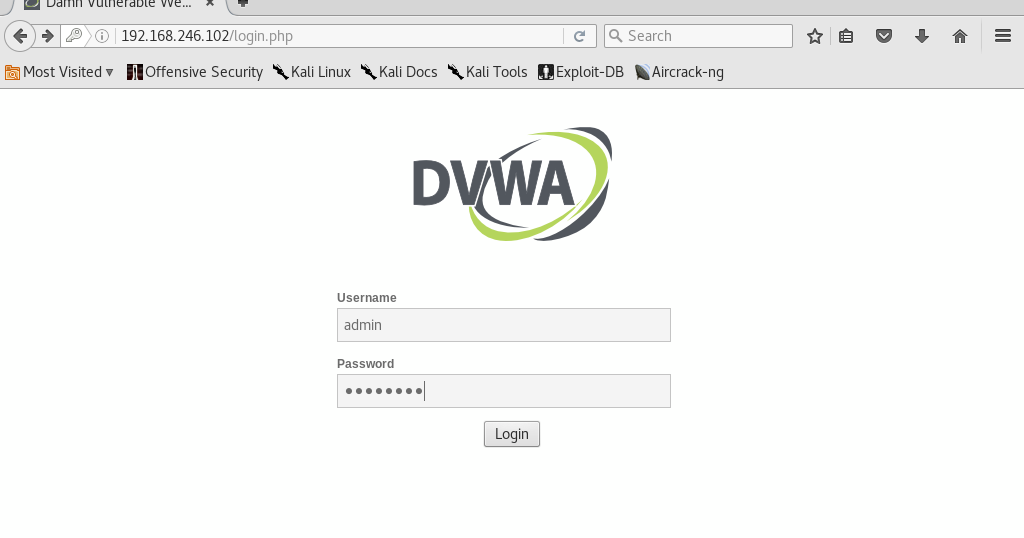 Damn Vulnerable Web Application - Part 1