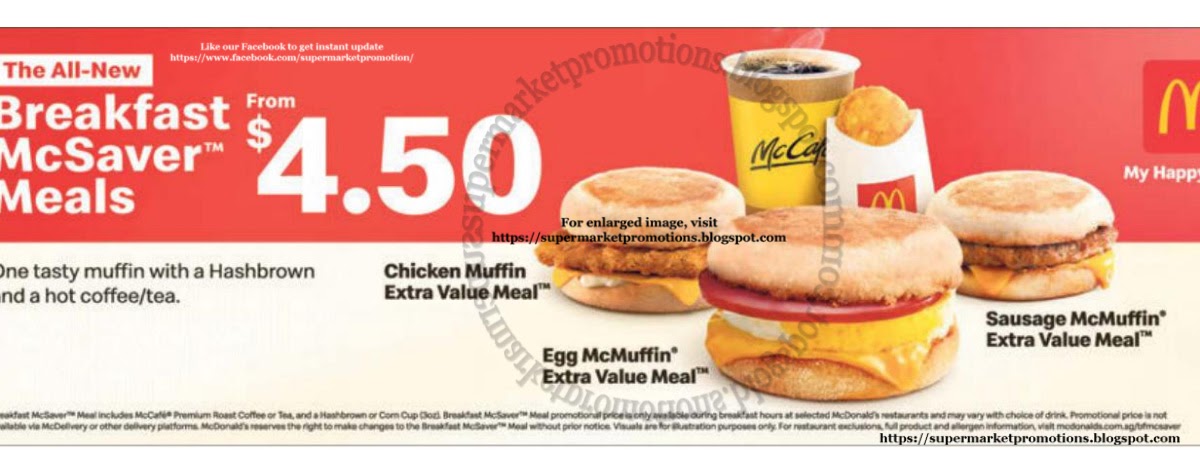 McDonald's Breakfast McSaver Meals 08 January 2021 ~ Supermarket Promotions