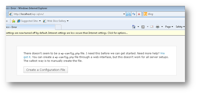 Installing WordPress on SQL Server