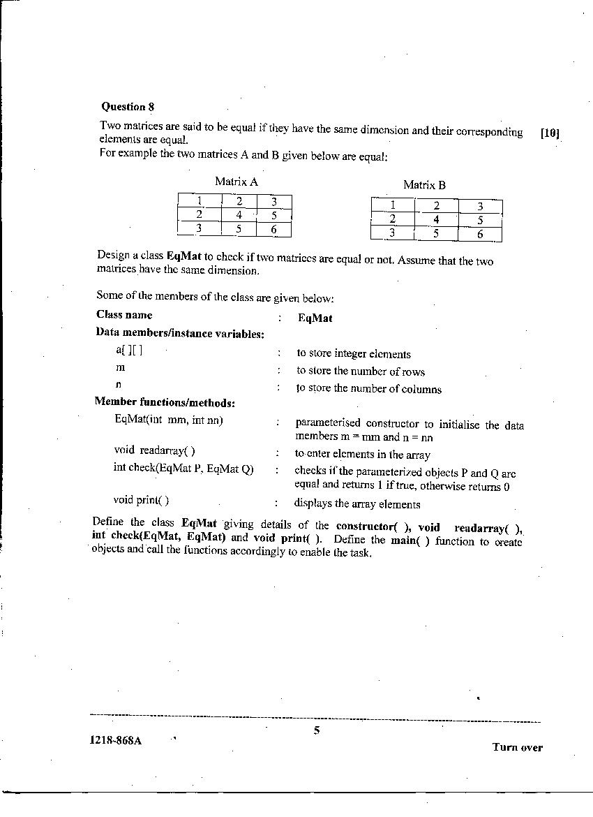 Computer Science Paper 1 Theory Isc 2018
