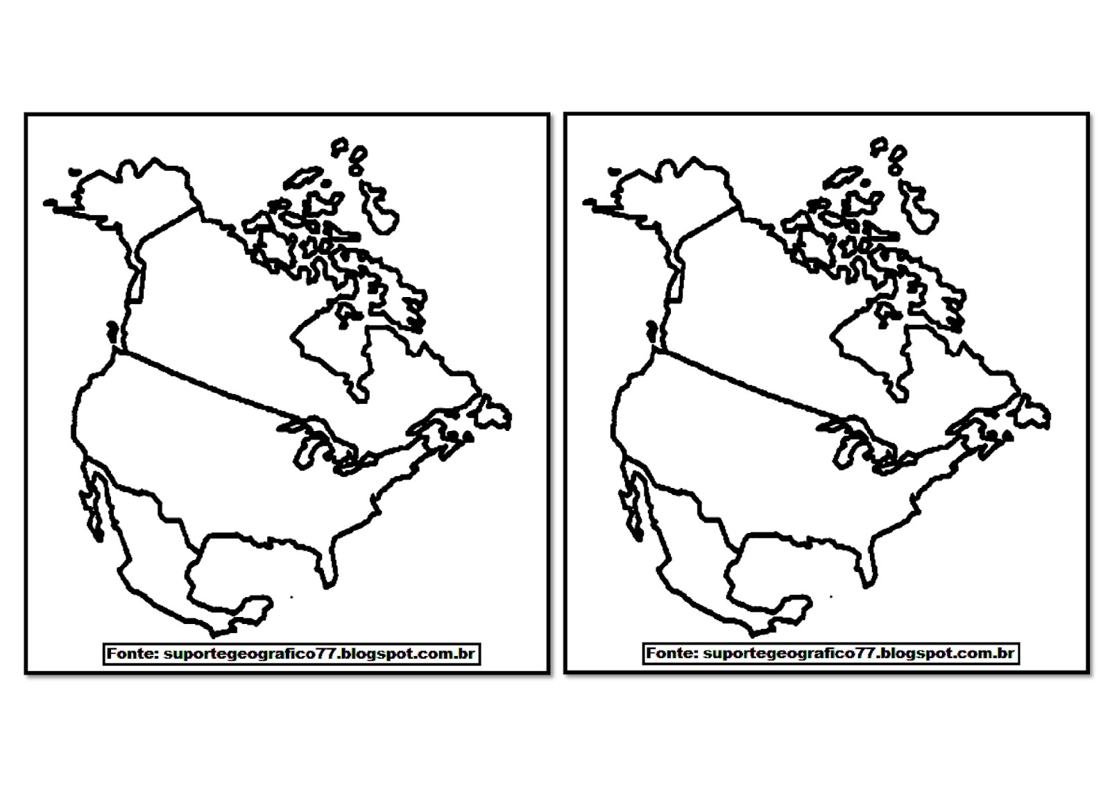 Mapa America Do Norte Para Colorir - LIBRAIN