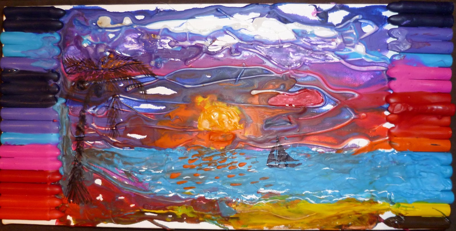 Layer Upon Layer: Melted wax crayon art