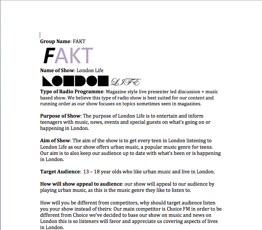 unit 7 - radio blog.: Radio Show Proposal.