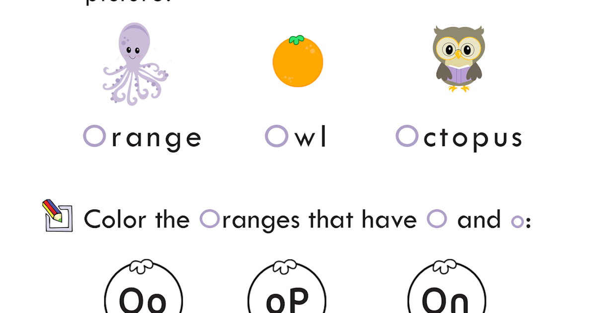 Activity Worksheet -1 Letter O