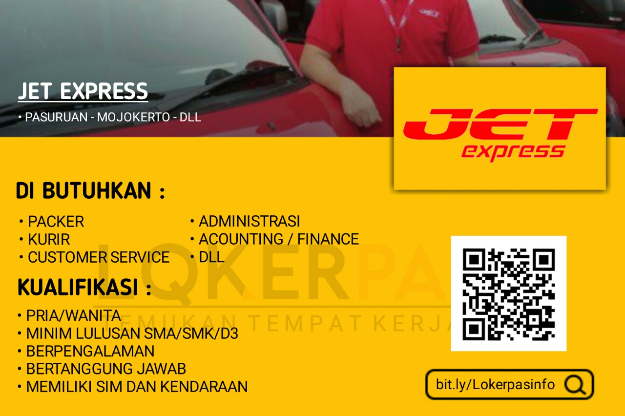 Lowongan kerja Jet Express operator packing di pasuruan terbaru ...
