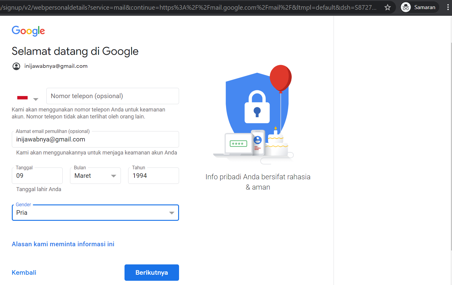 Cara Buat Gmail Tanpa Nomor Hp 2 Cara Membuat Akun Gmail Tanpa No Hp (100% Berhasil) – Infokuy ...