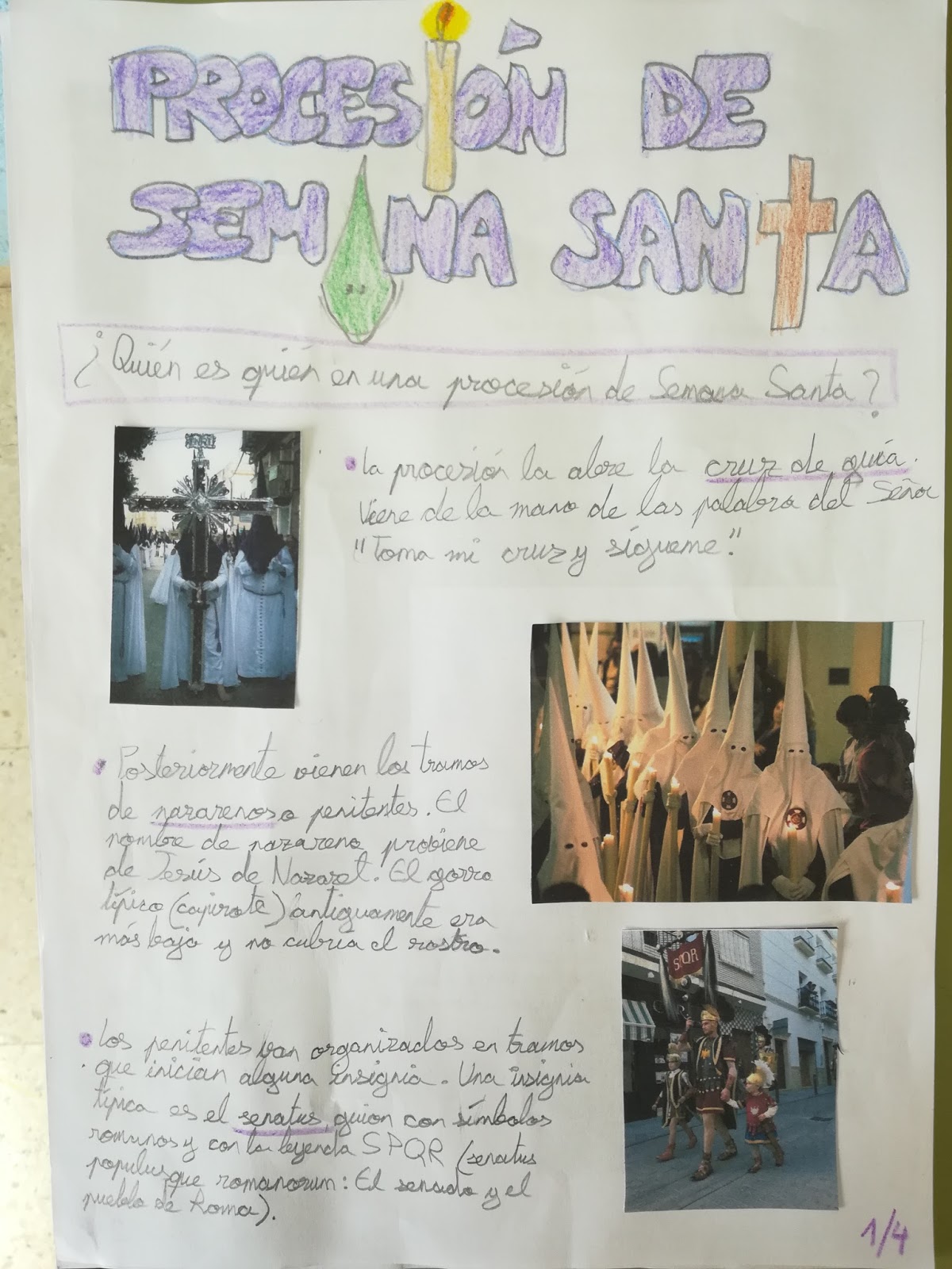 RINCÓN DE RELIGIÓN: PROYECTO DE SEMANA SANTA 3º A