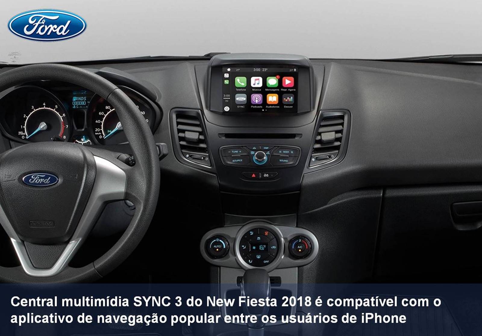 New Fiesta 2018: central SYNC3 ganha GPS para iPhone