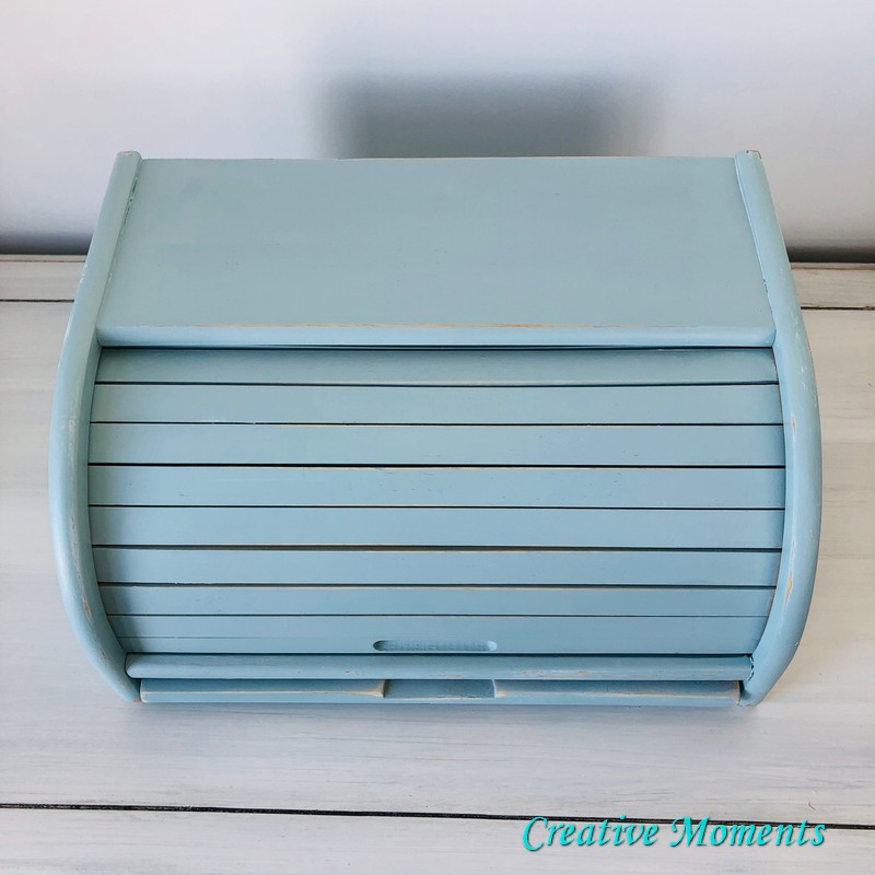 Rustic Serenity Blue Bread Box