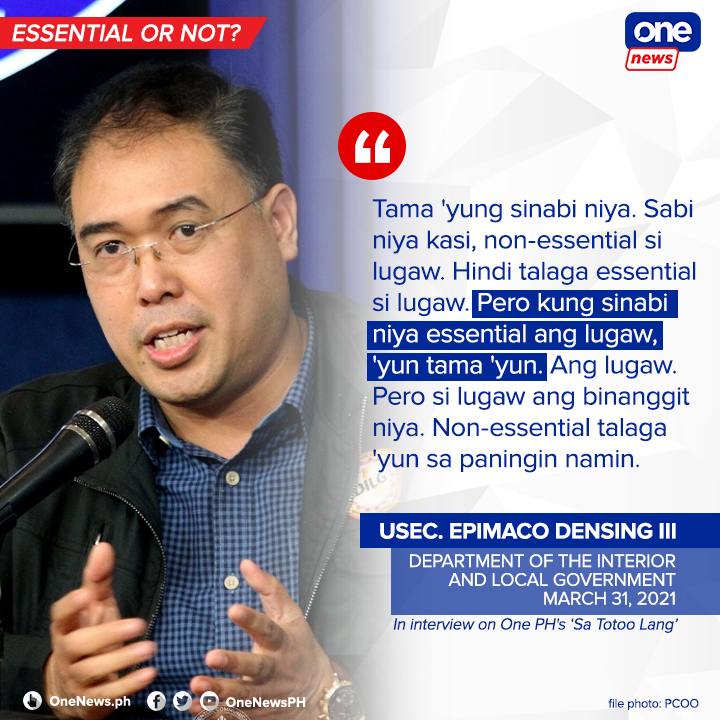 DILG USec Epimaco Densing III is non-essential ~ Wazzup Pilipinas News ...