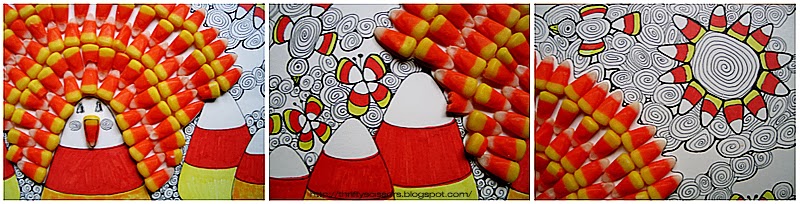 Doodle a candy corn turkey, landscape, birds, butterflies etc ...