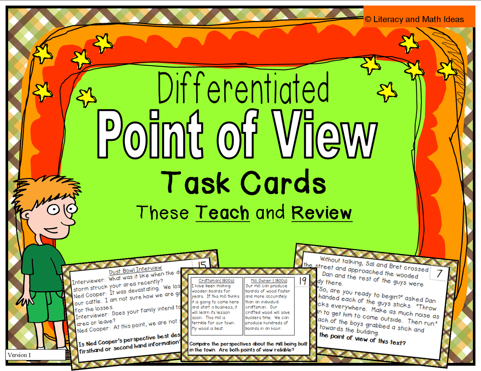 Literacy & Math Ideas: Differentiated Point of View Task Cards