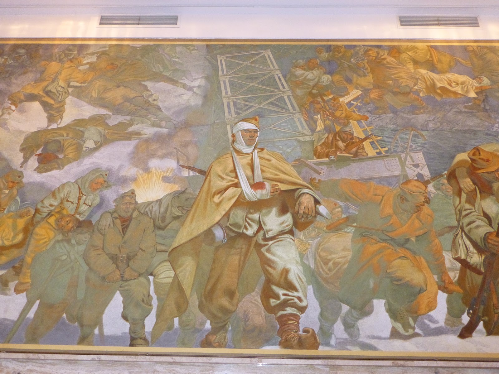 Here in Tito's ball room a mural survives telling of WWII heroics : r ...