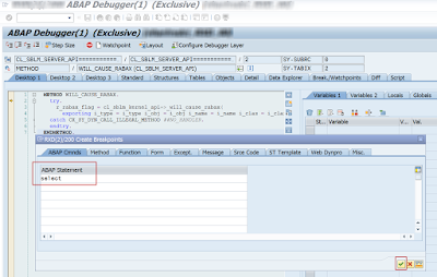 SAP ABAP Central: Break point for SELECT statement with Table Filter