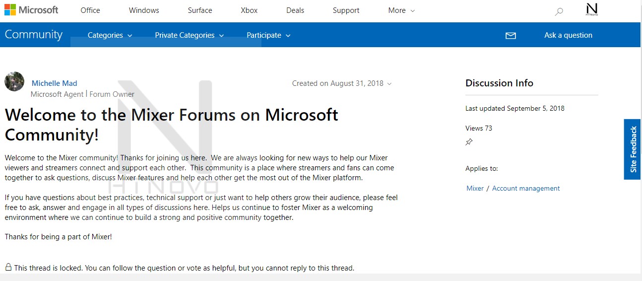 Nuovo Forum: anche Mixer ha la propria sezione in Microsoft Community